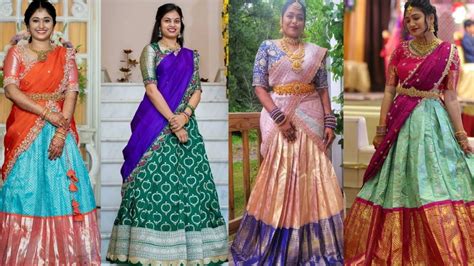 Latest Pattu Langa Voni Designs Pattu Half Saree Designs Langa