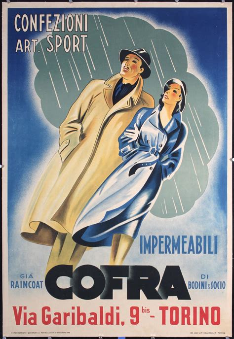 Bid Now Original Vintage 1940s Italian Fashion Poster Dudovich May 6