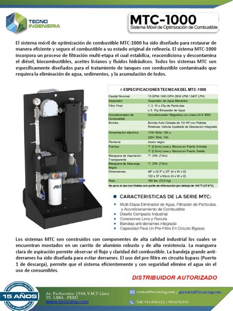 Ficha Mtc 1000 Especificaciones Tecnicas Pdf