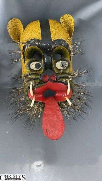 3 Wooden Masks Batik Keris 2 Unmarked Largest 12 Tall Christys