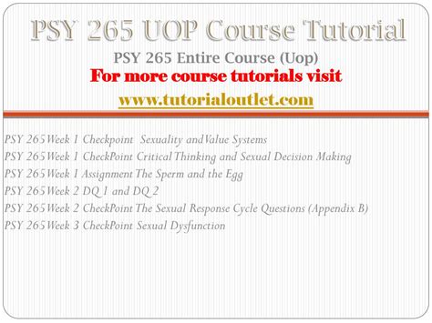 Ppt Psy 265 Uop Course Tutorial Tutorialoutlet Powerpoint