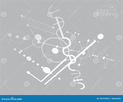 Technical Plan Abstract Engineering Draft For Use In Graphic An Stock Vector Illustration Of