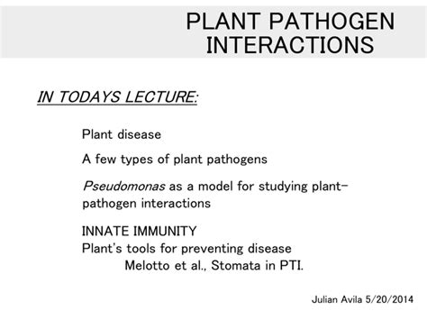Pathogen Triggered Immunity