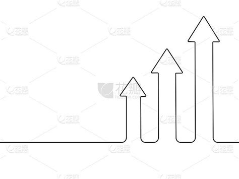 在白色背景上画一条连续的箭头。矢量图