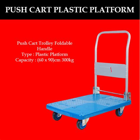 Toyu 300kg Push Cart Push Cart Trolley Foldable Handle Plastic
