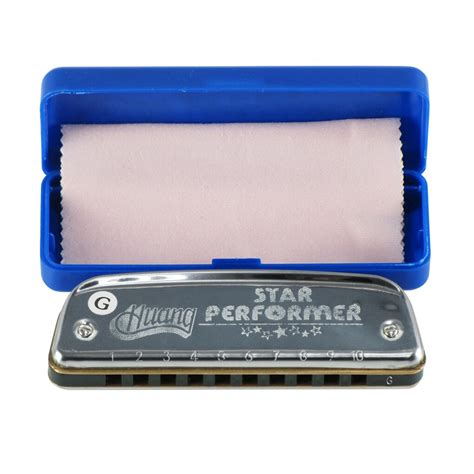 Huang Harmonica Diatonic Blues G Key 10 Holes Harp Grandado