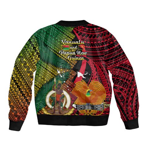 Vanuatu And Papua New Guinea Sleeve Zip Bomber Jacket Vanuatuan With