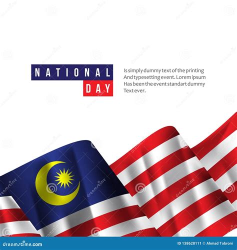 Malaysia National Day Vector Template Design Illustration Stock Vector