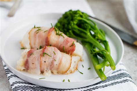 Keto Bacon Wrapped Cod Recipe 0 Net Carbs Ketofocus