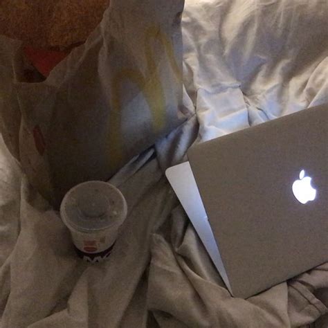 Aesthetic Mcdonalds Bed With Mac Laptop