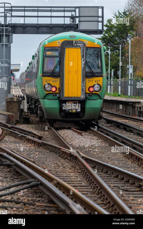Southern Railways Class 377 Electrostar Train In A Station Platform