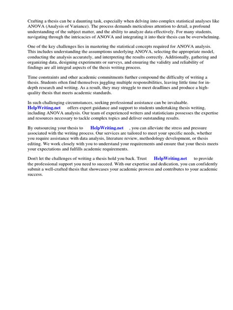 Sample Thesis Using Anova Pdf Analysis Of Variance F Test