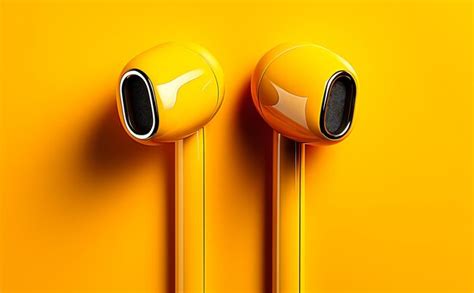 Premium Ai Image Apple Earpods On Yellow Background