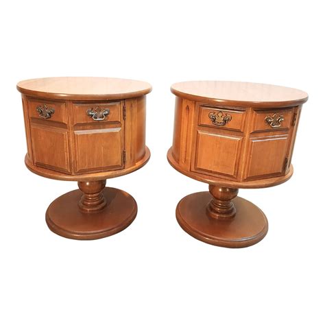 Mersman Side Barrel Tables 1970 Set Of 2 Chairish