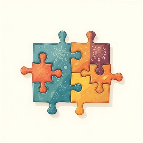 Rectangular Puzzle Outline Vector Puzzle Pieces Interlocking Puzzle