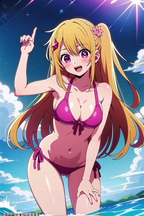 Rule 34 Ai Generated Bikini Blonde Hair Blush Hair Ornament Hoshino