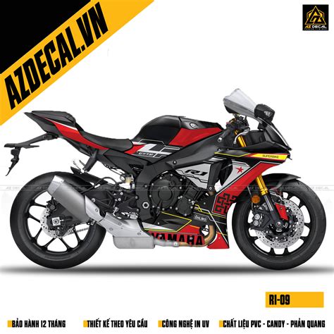 Tem Xe Yamaha R1 Mẫu R1 09 Thiết Kế Theo Yêu Cầu Azdecalvn
