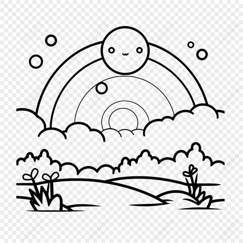 무지개 색칠 페이지 개요 스케치 드로잉 벡터라인 아트개요 예술 Png 일러스트 무료 다운로드 Lovepik