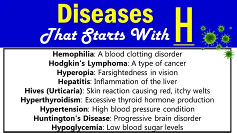 All Diseases That Start With H Rare Deadly And Many More Engdic
