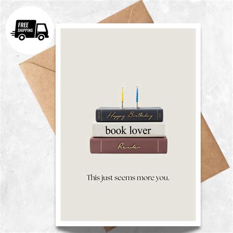 Book Lover Birthday Card Etsy