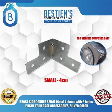 Brace Side Corner Small 4cm L Shape With 6 Holes Flight Tour Case Accessories Silver Color