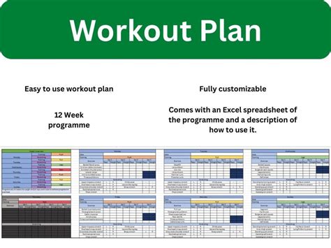 Workout And Fitness Tracker Spreadsheet For Excel 12 Week Gym Workout
