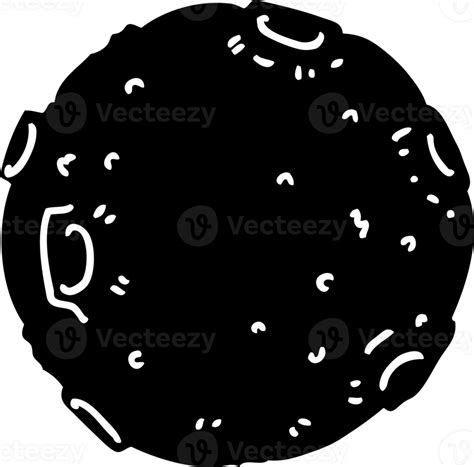 Cartoon Moon Solid Black Icon 45468110 Png