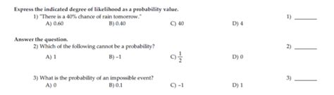 Solved Express The Indicated Degree Of Likelihood As A
