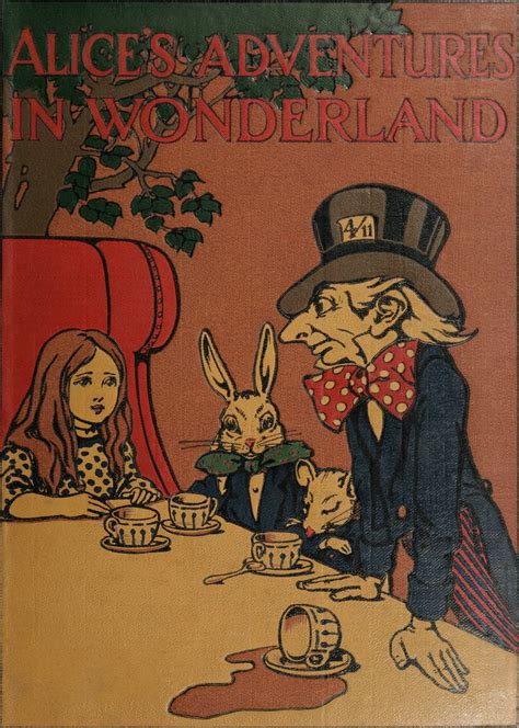 Vintage Ephemera Book Cover Alices Adventures In Wonderland Written