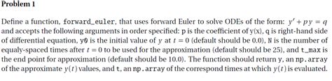 Solved Define A Function Forward Euler That Uses Forward Chegg