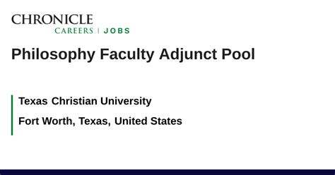 Philosophy Faculty Adjunct Pool Job With Texas Christian University 37697364
