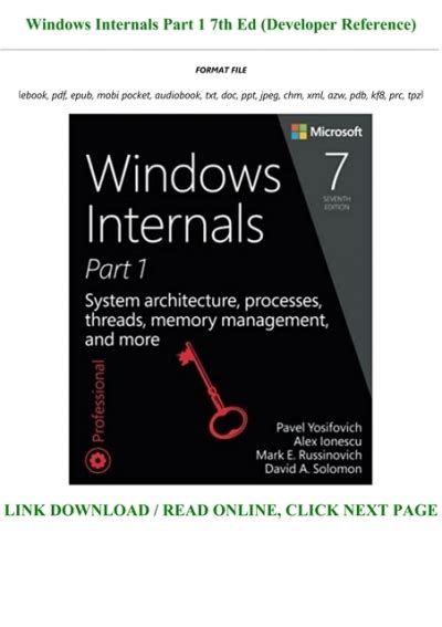 Pdf Download Windows Internals Part 1 7th Ed Developer Reference Full