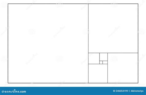 Rectangle Divided For 2 Parts Sketch Hand Drawing Black Outline On