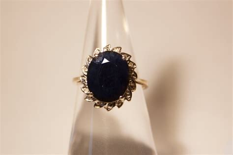 Nebula Sapphire Diamond Gold Ring Etsy