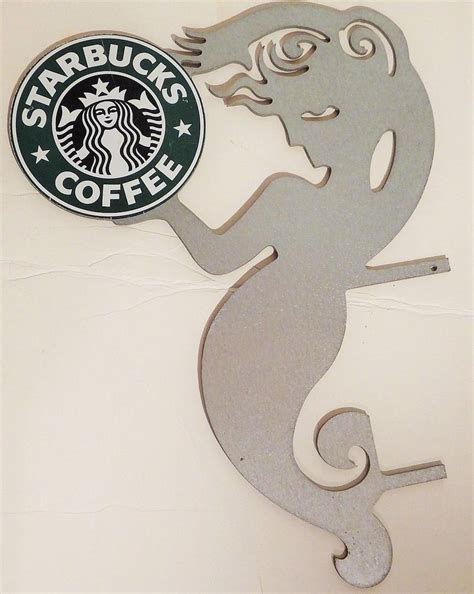Rare Starbucks Mermaid Drive Thru Logo Sign 18 1 2 X 13 1 4 X 3