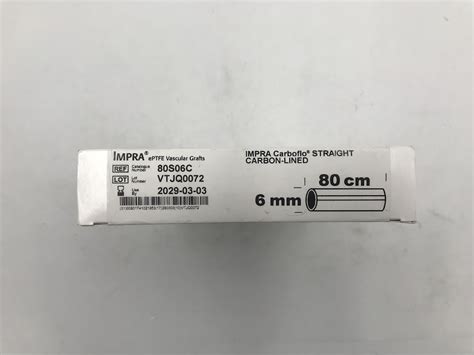 Bard 80s06c Impra Eptfe Vascular Grafts Carboflo Straight Carbon Lined