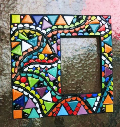 Mosaic Frame Featuring A Contemporary Abstract Design Multicolored