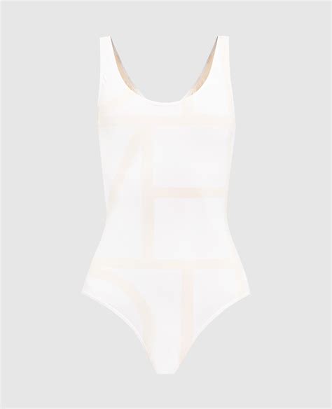 Toteme Beige Swimsuit With Monogram Logo Print 213842795 Shop With