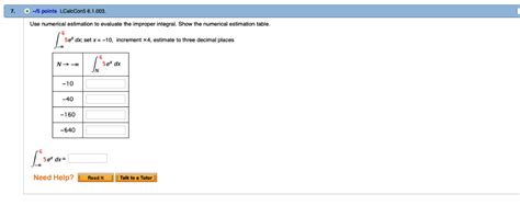 Solved 7 1 5 Points Lcalccon5 6 1 003 Use Numerical