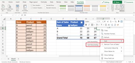 How to Sort Pivot Table by Grand Total in Excel - Sheetaki