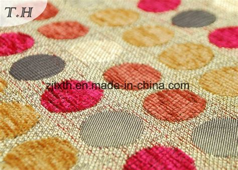 Chenille Jacquard Sofa Fabric With Colorful Cute Dots Fth31024