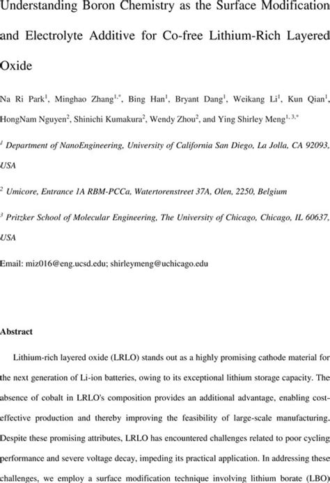Understanding Boron Chemistry As The Surface Modification And