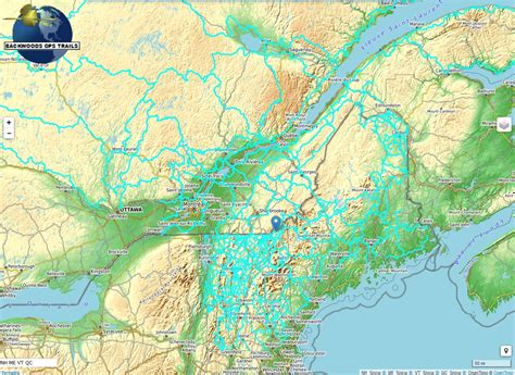 Nh Me Vt Qc Snowmobile Trail Map For Garmin Backwoods Gps Trails