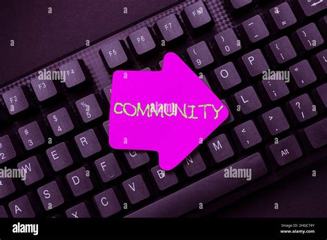 Writing Displaying Text Community Word Written On Specific Population With A Common