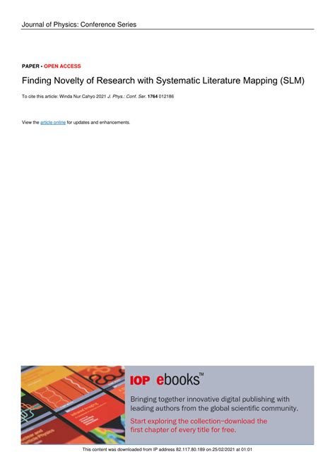 Pdf Finding Novelty Of Research With Systematic Literature Mapping Slm