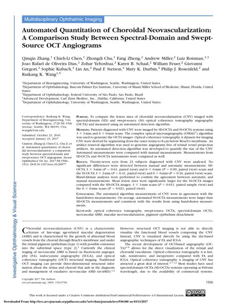 Pdf Automated Quantitation Of Choroidal Neovascularization A