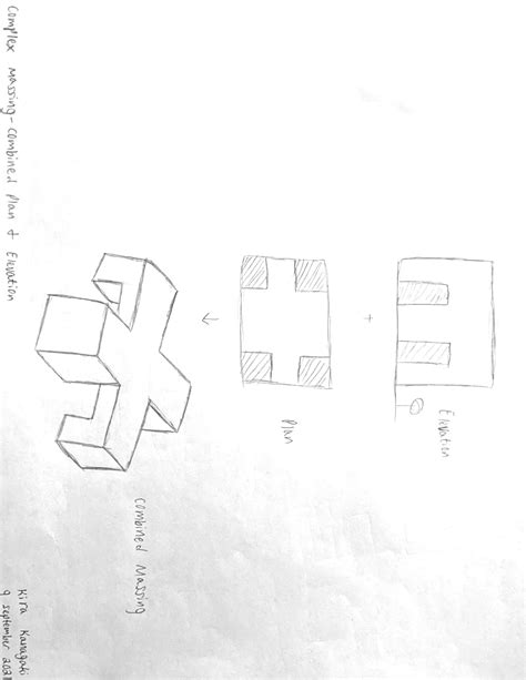 Combined Massing Plan And Elevation Kira Kanagaki