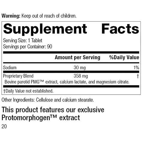 Parotid Pmg 90t Standard Process Arcana Empothecary
