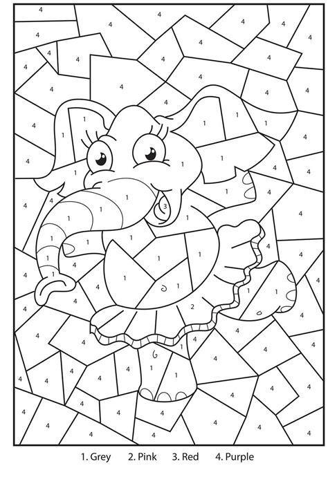 Elephant Unicorn Color By Number Download Print Now