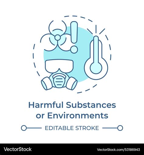 Harmful Substances And Environments Soft Blue Vector Image